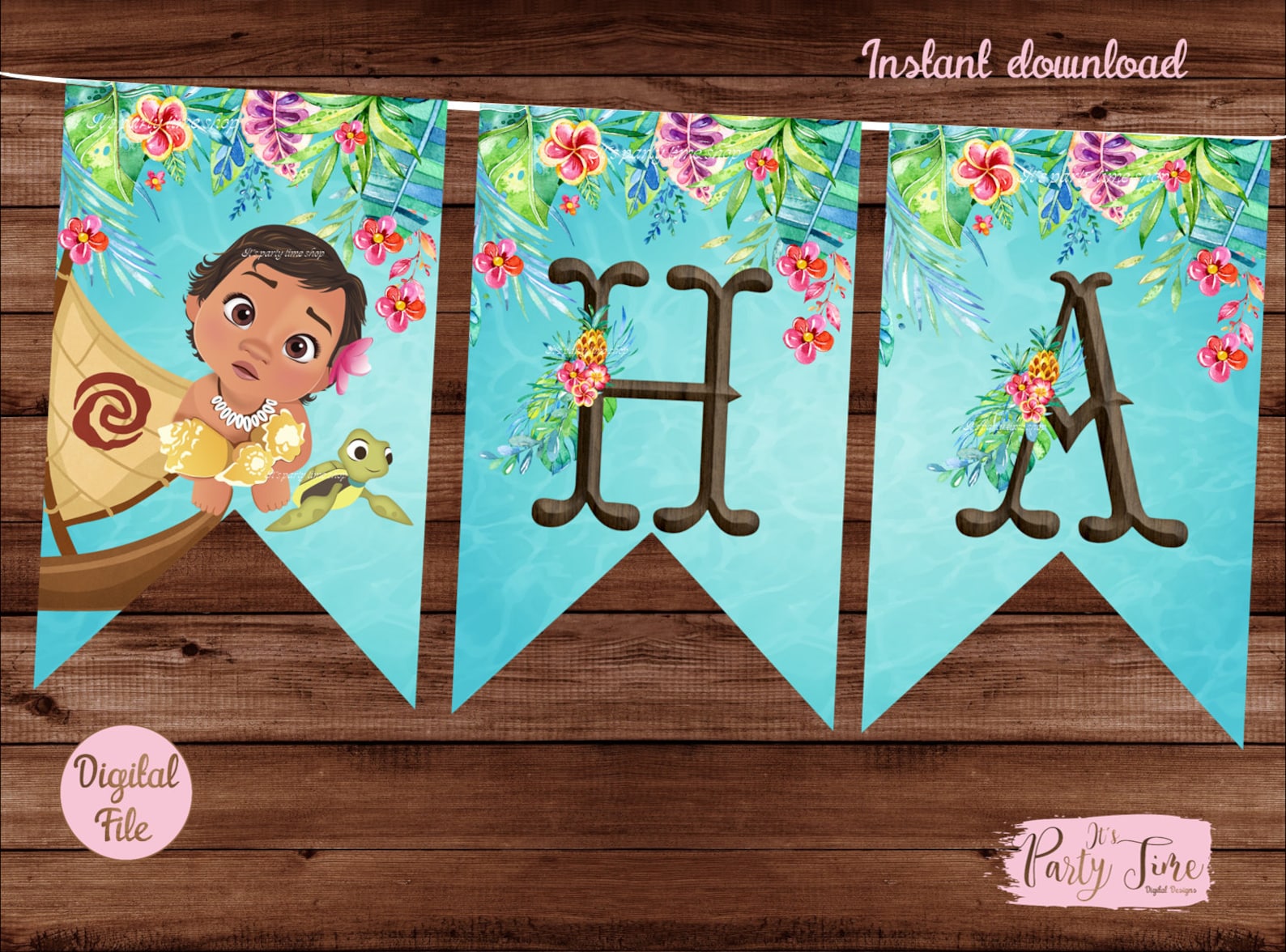 Moana Banner - Moana Birthday Banner - Moana Flags Banner. MOANA ...