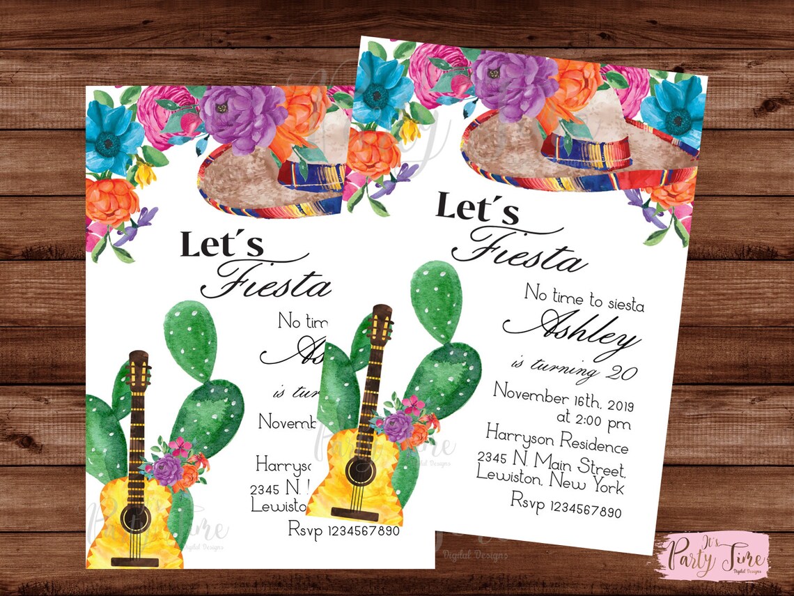 Mexican Invitation - Mexican Party Invitation - Fiesta Invitation ...