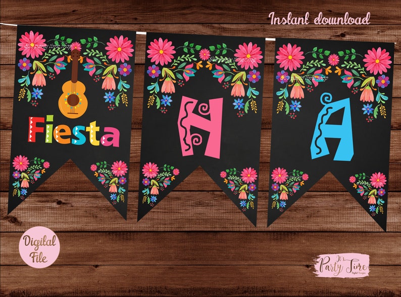 Mexican Fiesta Banner - Mexican Fiesta Party Bunting Flags - Mexican ...