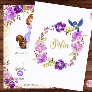 Princess Sofia Invitation - Princess Sofia Birthday Invitation - Sofia ...