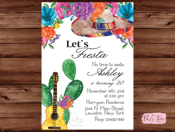 Mexican Invitation Mexican Party Invitation Fiesta | Etsy