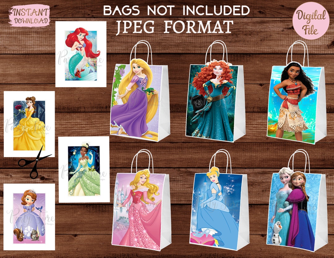 Princess Favor Bags - Princess Treat Bags - Party Bags Printable ...