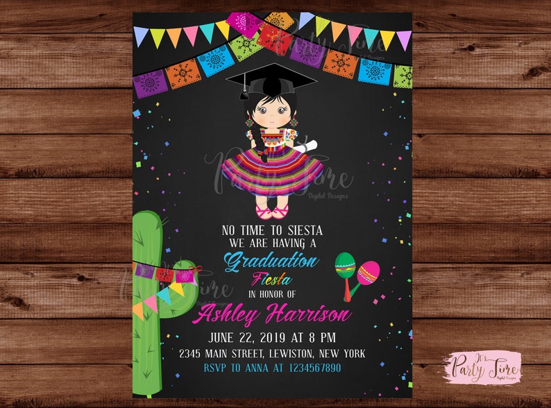 Mexican Fiesta Graduation Invitation Fiesta Graduation Party - Etsy