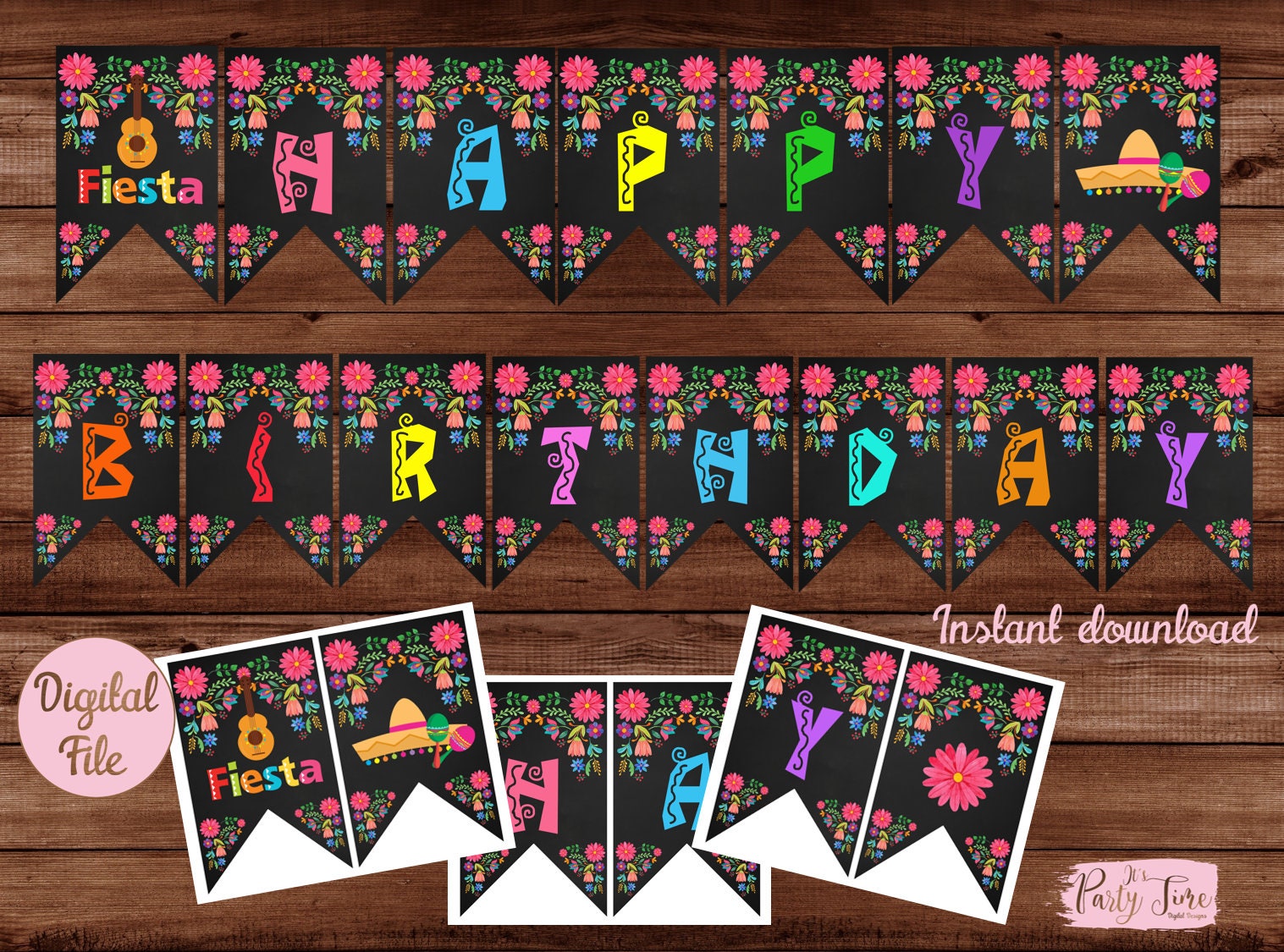 Mexican Fiesta Banner - Mexican Fiesta Party Bunting Flags - Mexican ...