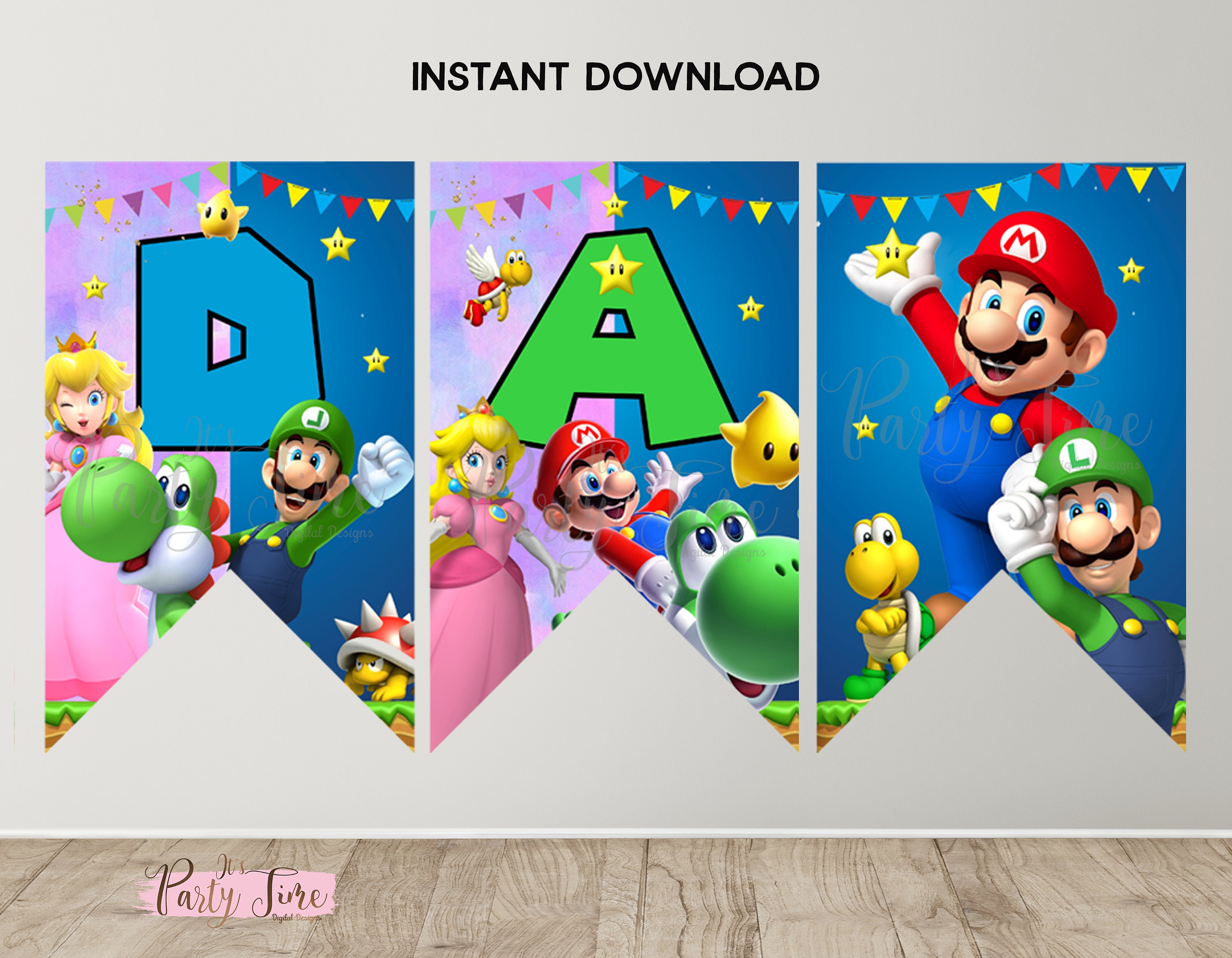 Super Mario Birthday Banner - Mario Bros Birthday Party Banner - Super ...