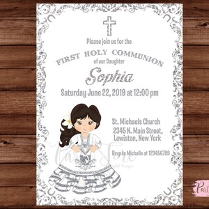 Mexican First Communion Invitation - First Communion Fiesta Invitation ...