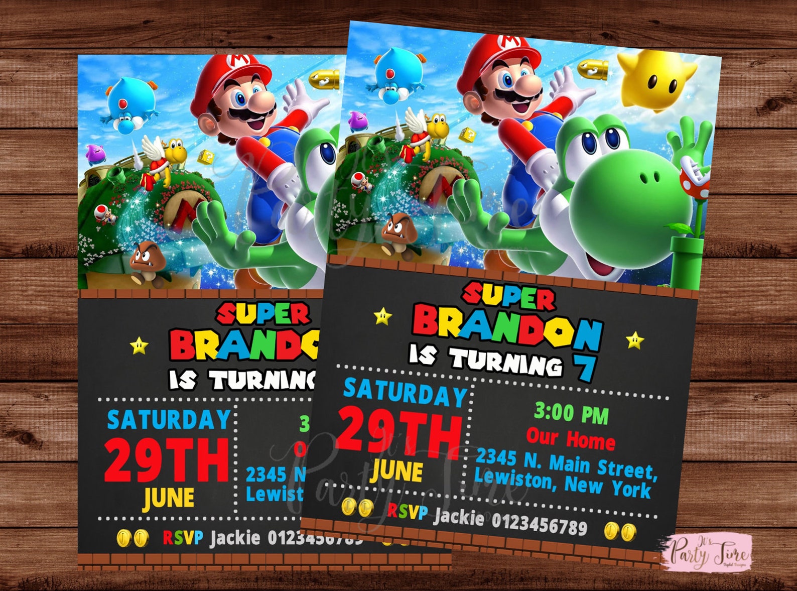 Mario Bros Invitation - Mario Bros Birthday Invitation- Mario Bros ...