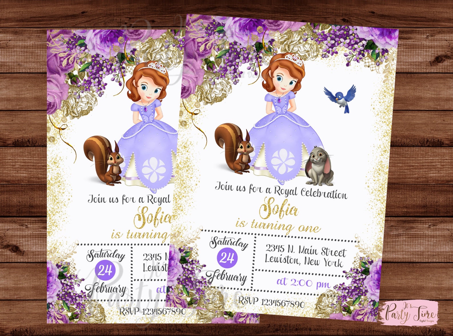 Princess Sofia Invitation Princess Sofia Birthday Invitation | Etsy