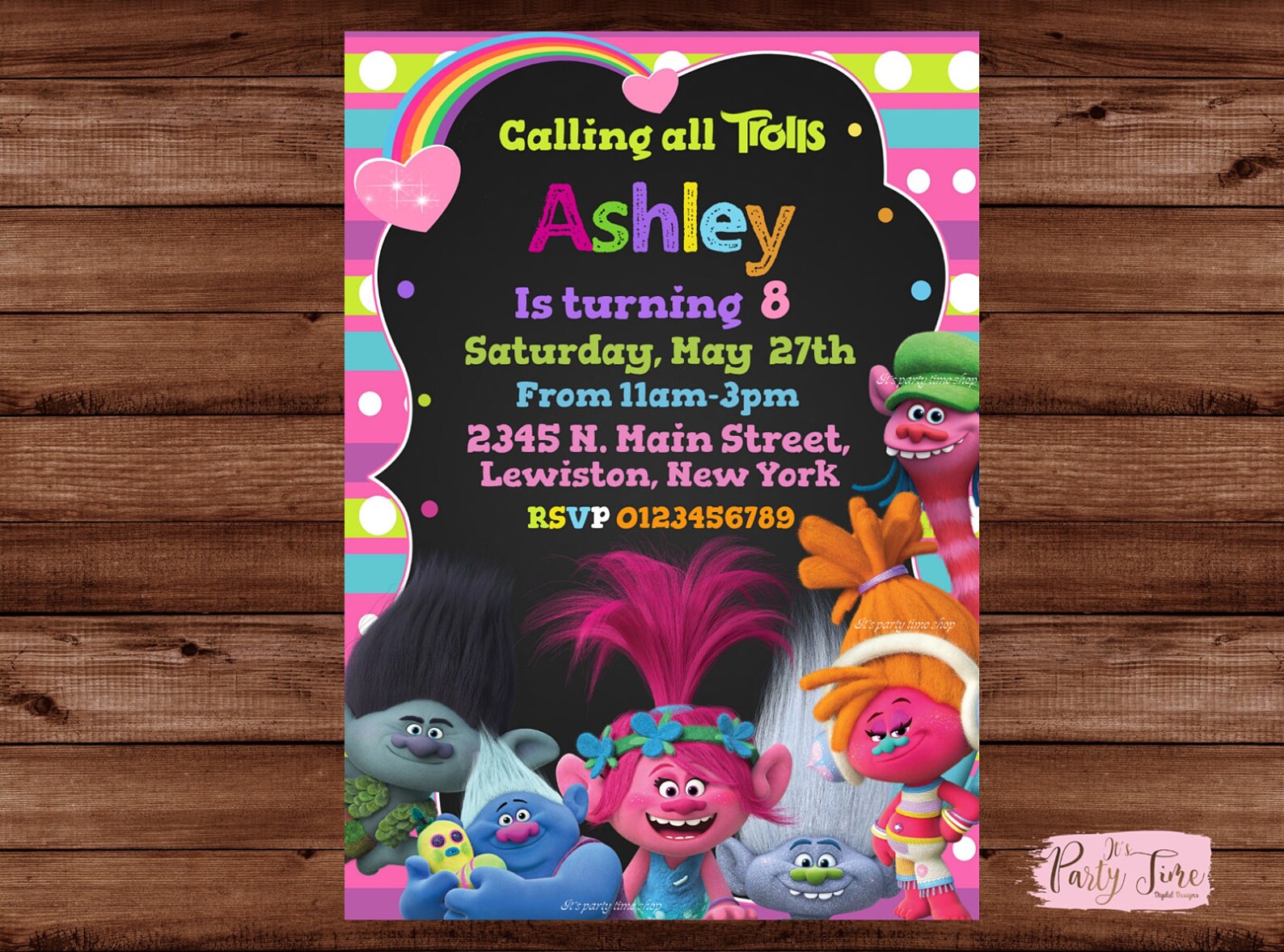 Trolls Invitation - Trolls Party - Trolls Birthday Invitation - Trolls ...