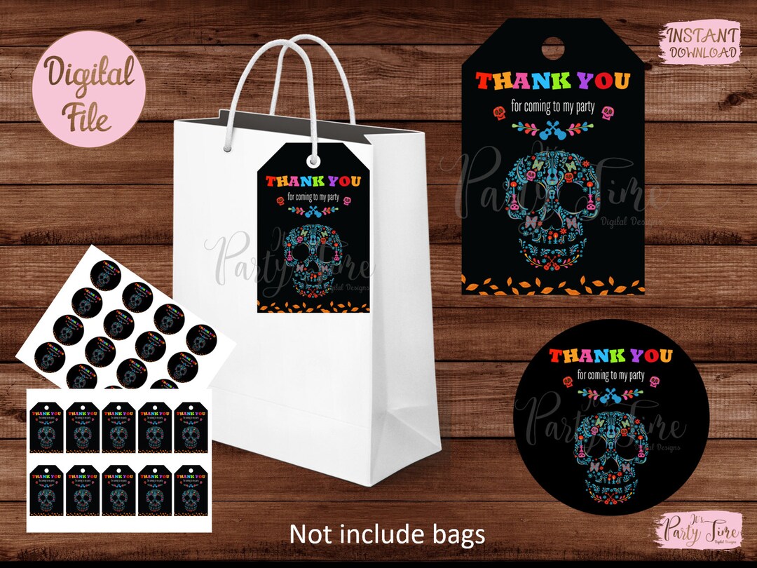 Coco Thank You Card - Sugar Skull Thank You Card - Sugar Skull. Digital ...