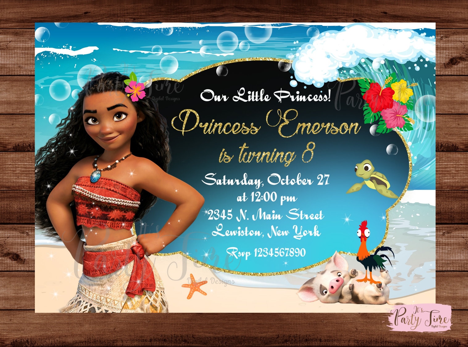 Moana Invitation - Moana Birthday Party - Moana Birthday Invite - Moana ...