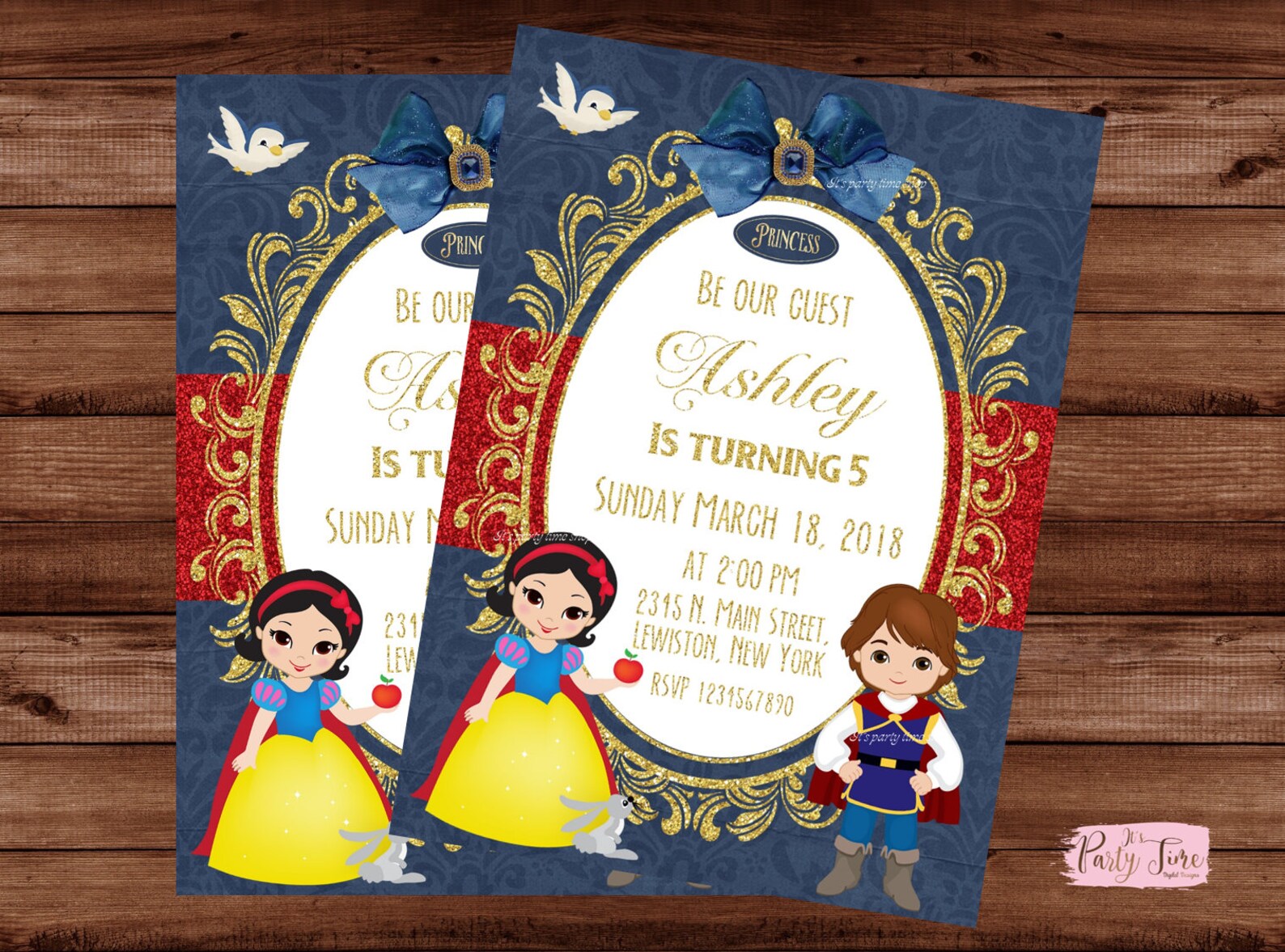 Snow White Invitations - Snow White - Princess Invitations - Snow White ...