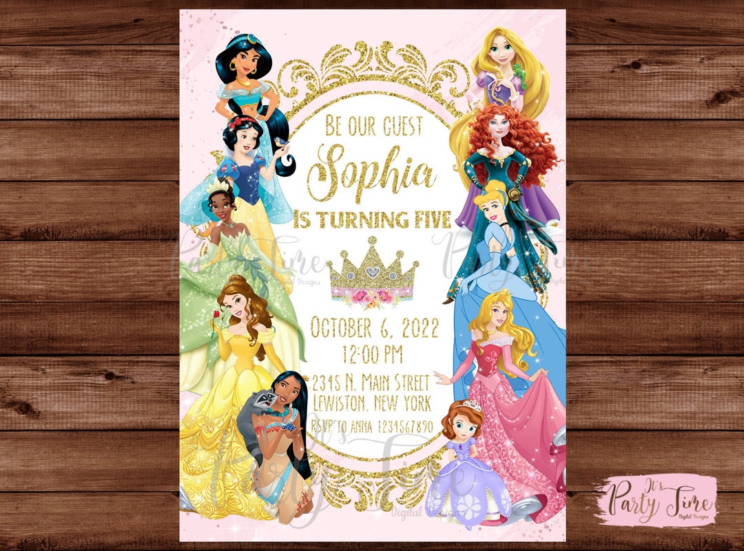 Princess Invitations - Princess Birthday Party Invitations - Princess ...