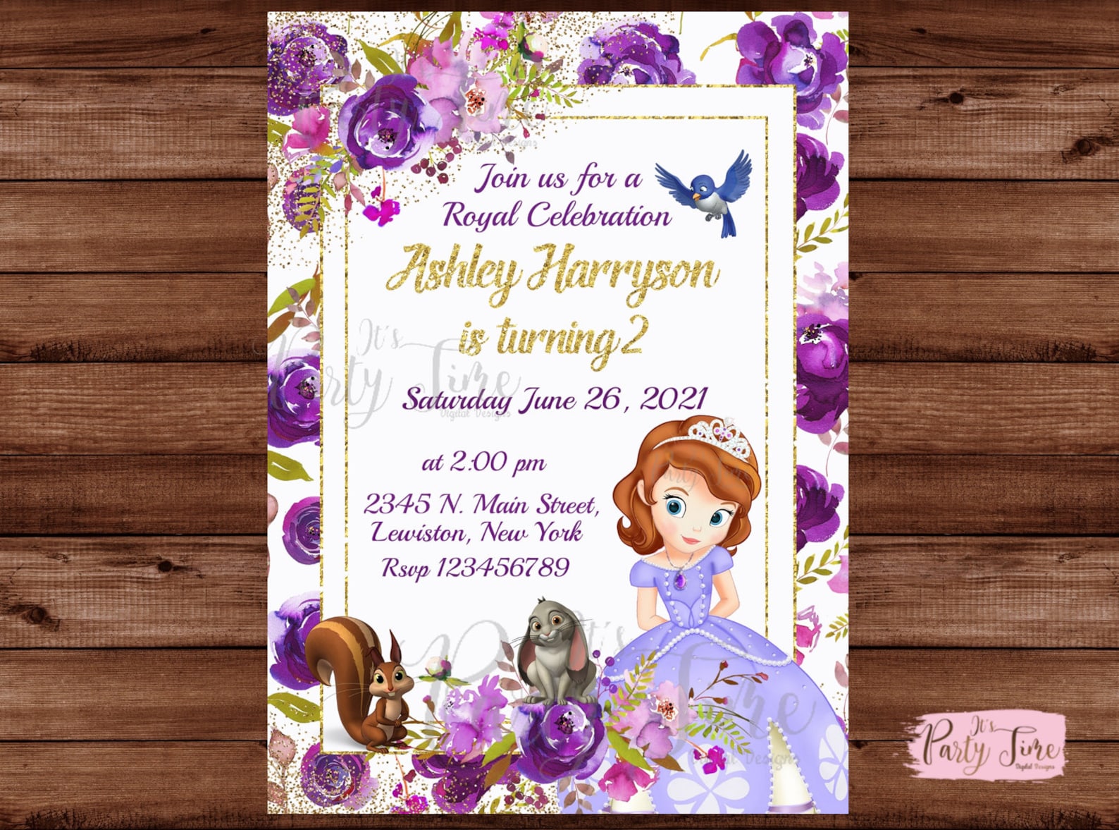 Princess Sofia Invitation - Princess Sofia Birthday Invitation - Sofia ...