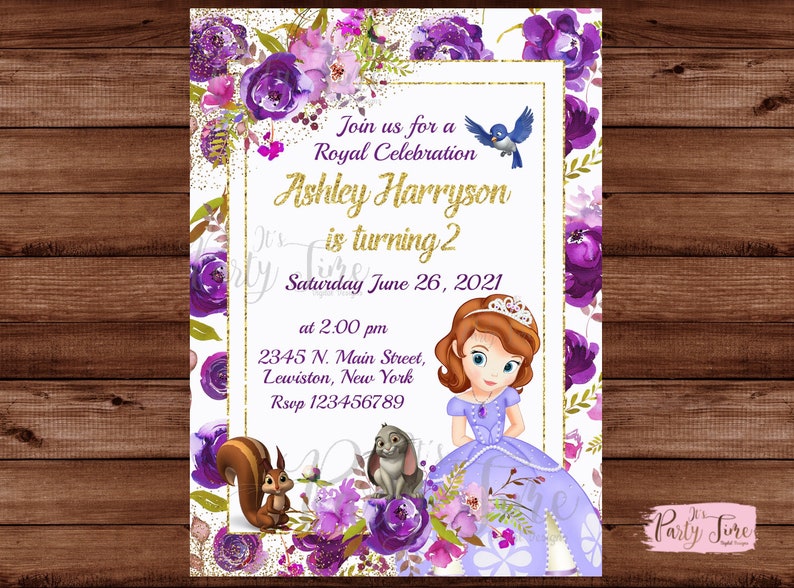Princess Sofia Invitation Princess Sofia Birthday Invitation | Etsy