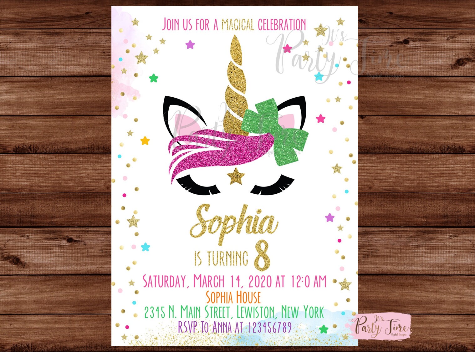 Unicorn Invitation -rainbow Unicorn Invitation - Unicorn Invite ...