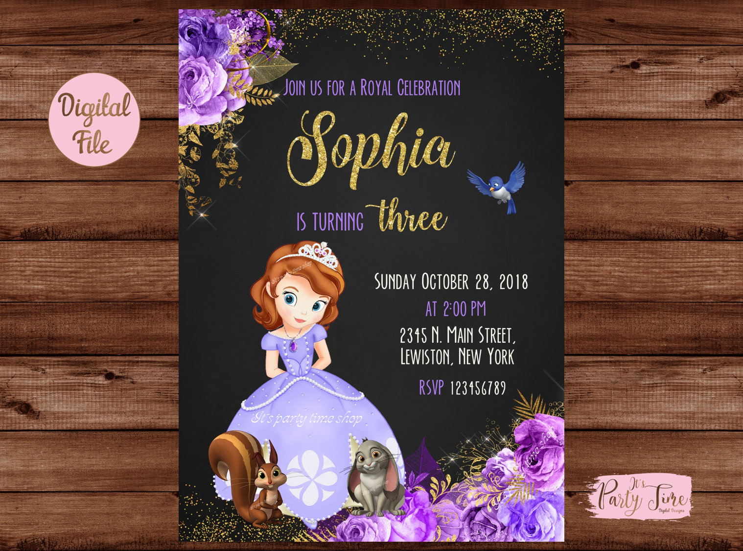 Princess Sofia Themed Invitation Download Sofia The First Birthday