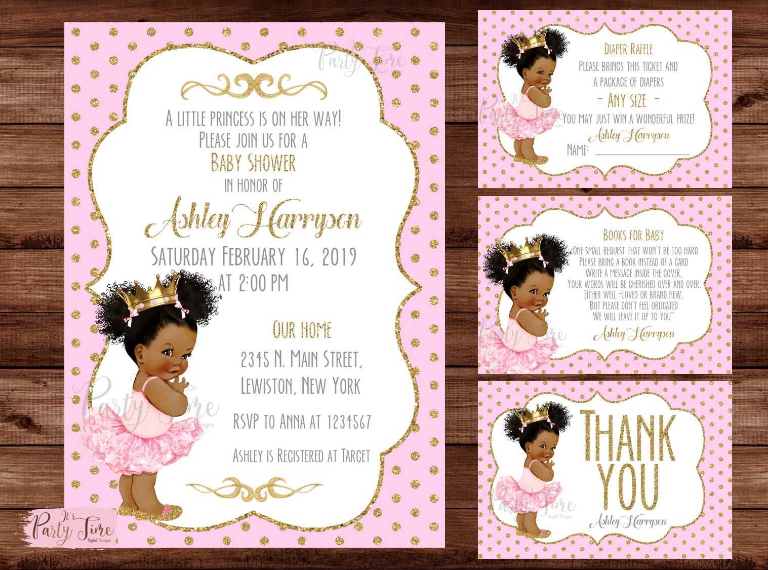 Royal Princess Baby Shower Invitation - Pink and Gold Baby Shower ...