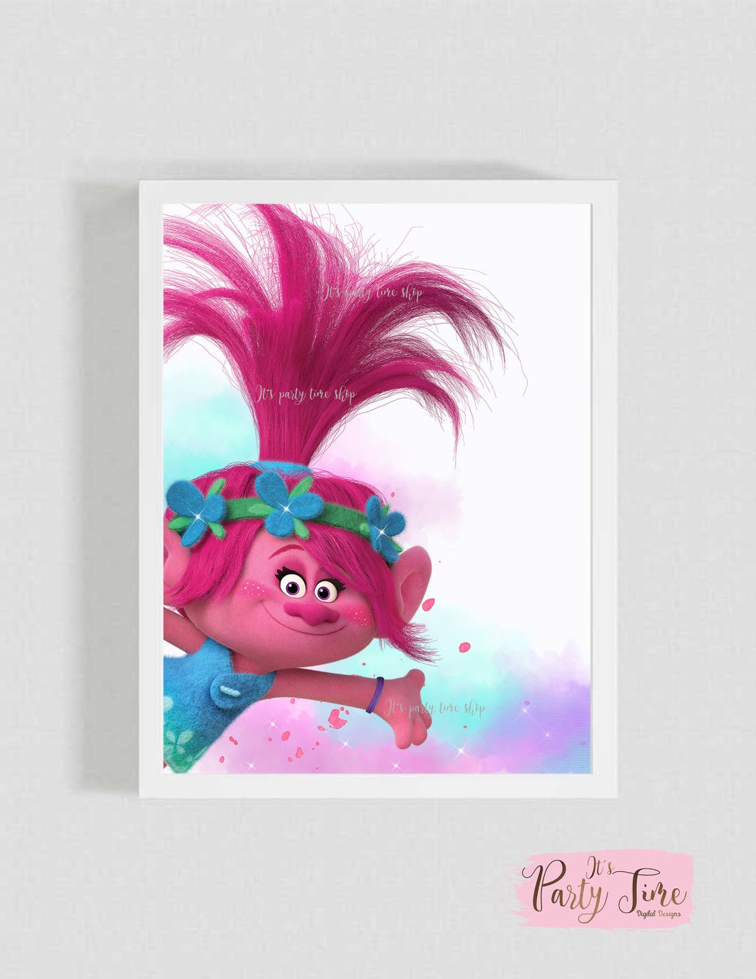 Poppy Wall Art Trolls Trolls Birthday Poppy Trolls Prints Trolls Poster ...