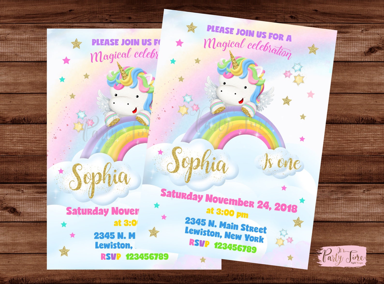 Unicorn Invitation Rainbow Unicorn Invitation Unicorn - Etsy