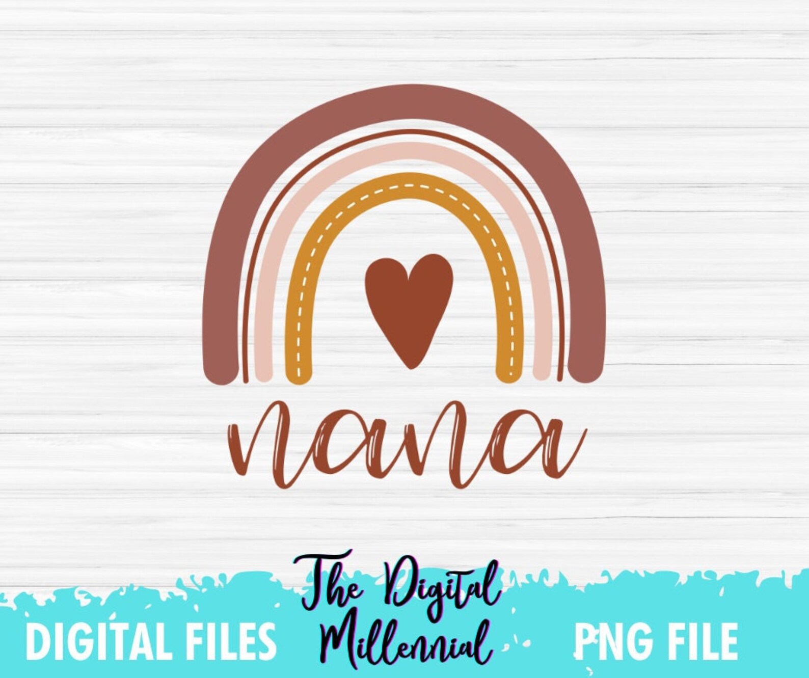 Nana Logo, Sublimation File, Png File, Boho Nana, Rainbow Nana Shirt ...