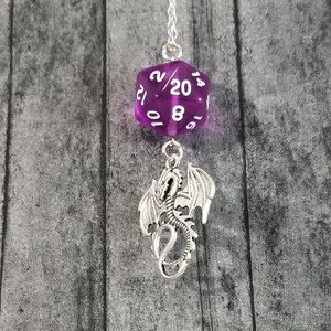 D20 Necklace With Dragon Charm - Create Your Own - Etsy