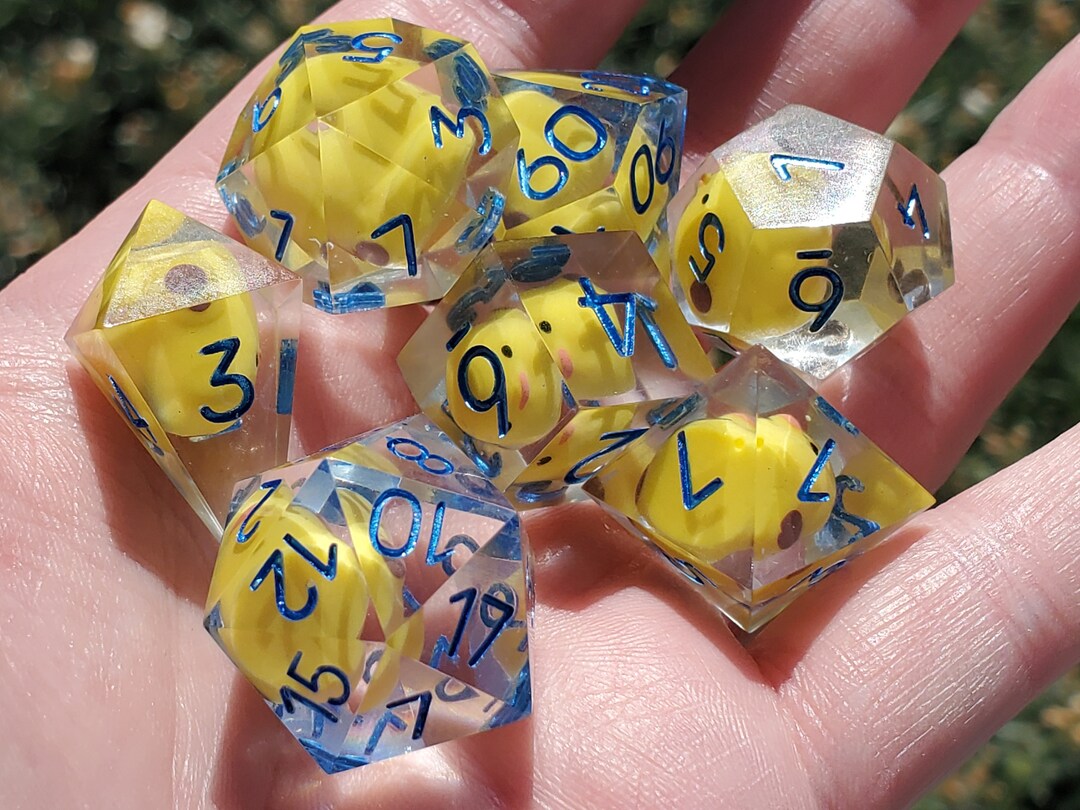 Lil' Ducky: 7-piece Handmade Sharp Edge Polyhedral Dice Set - Etsy