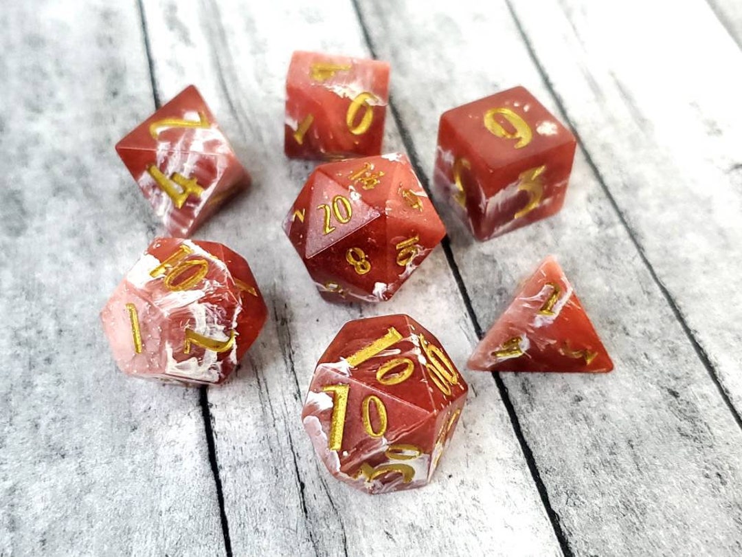 Emblazoned Waves: 7-piece Handmade Polyhedral Dice Set - Etsy