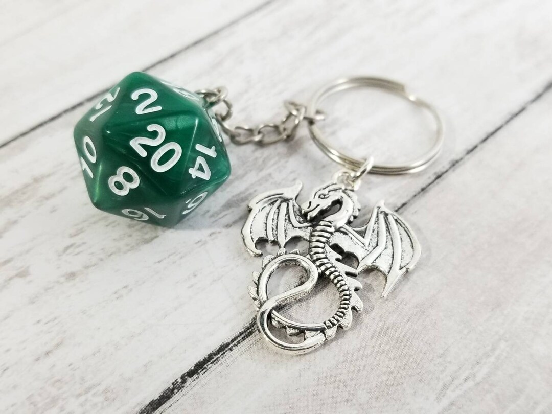 D20 Keychains With Optional Charm - Etsy