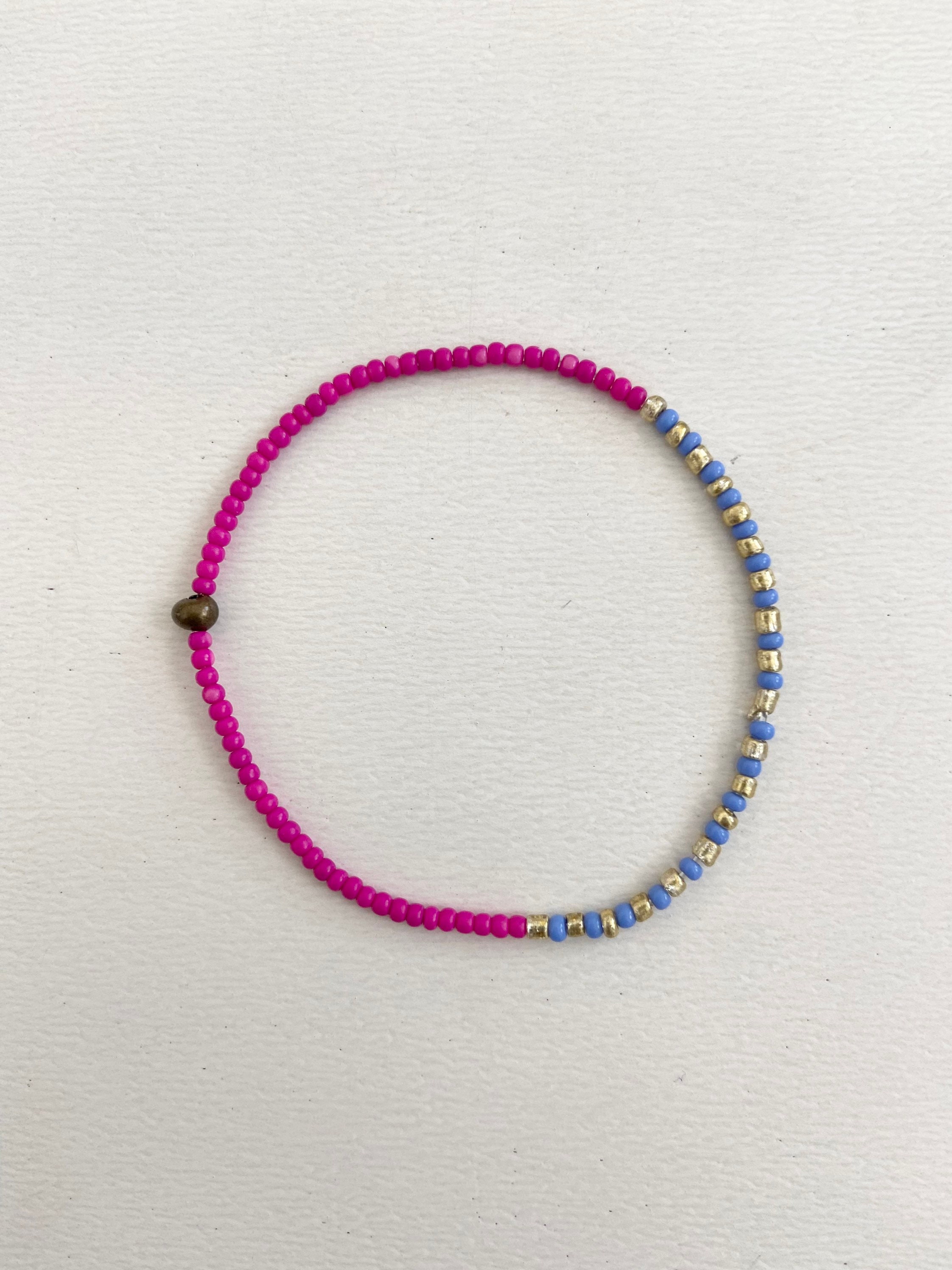 Magenta, Periwinkle, and Gold Bracelet Set - Etsy