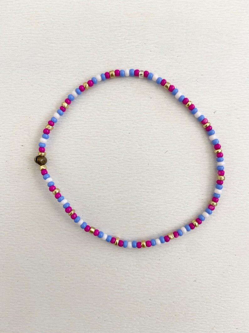 Magenta, Periwinkle, and Gold Bracelet Set - Etsy