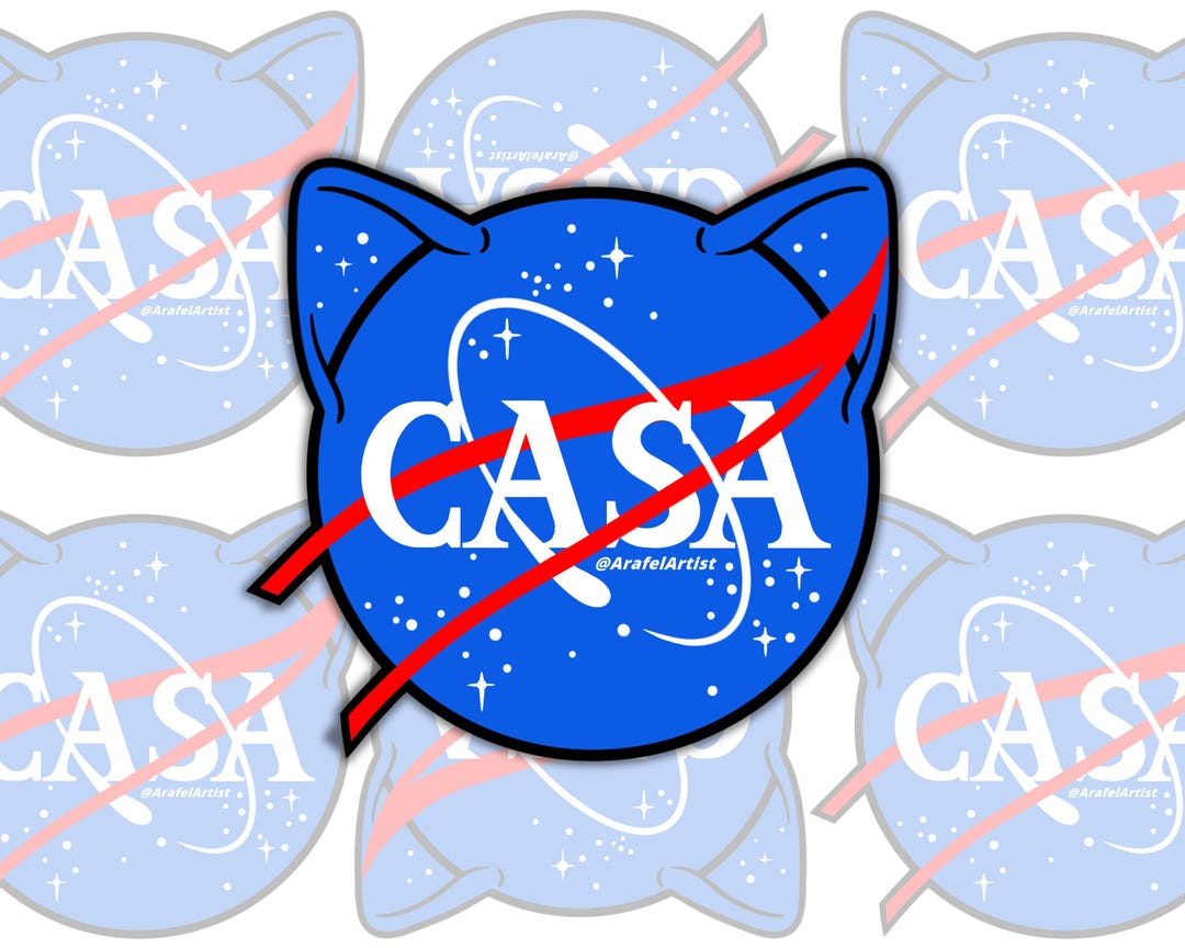 Nasa Kitty Cat Vinyl Sticker for Notebooks, Laptops, Water Bottles and ...