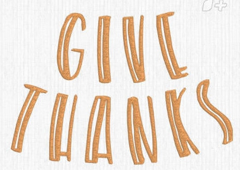 Thanksgiving "give Thanks" Embroidery Design - Etsy