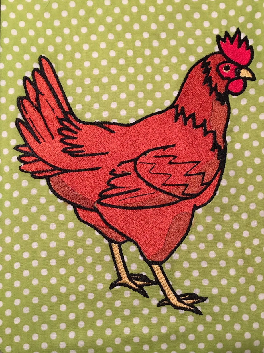 Chicken Embroidery Design - Etsy