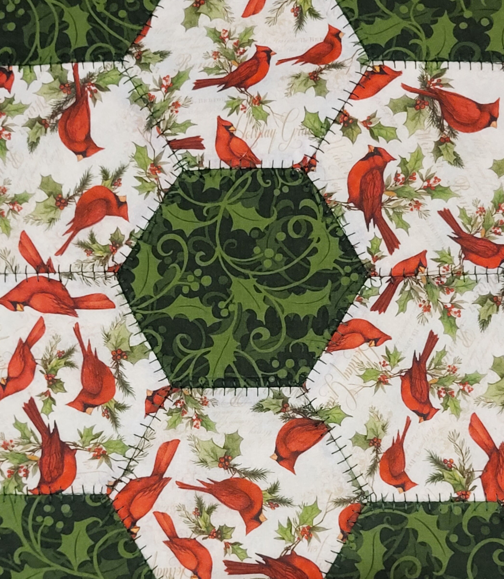Winter Cardinals Hexagon Handmade Table Topper Christmas 18 X - Etsy
