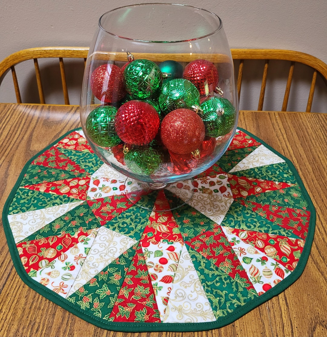 Christmas/winter Theme Handmade 21 Inch Round Table Topper, Six ...