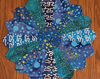 Huge Patriotic Handmade Table Topper,round 20 Inch Cotton Quilted ...