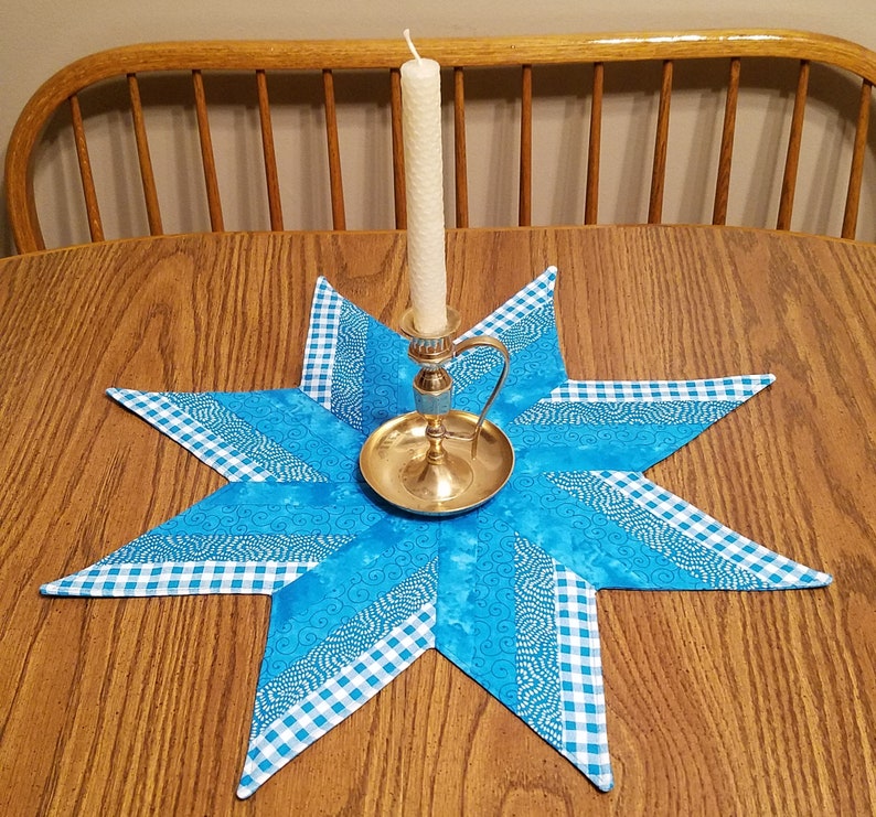 22 Inch Star Table TopperCenterpieceCandle Mat Turquoise n | Etsy