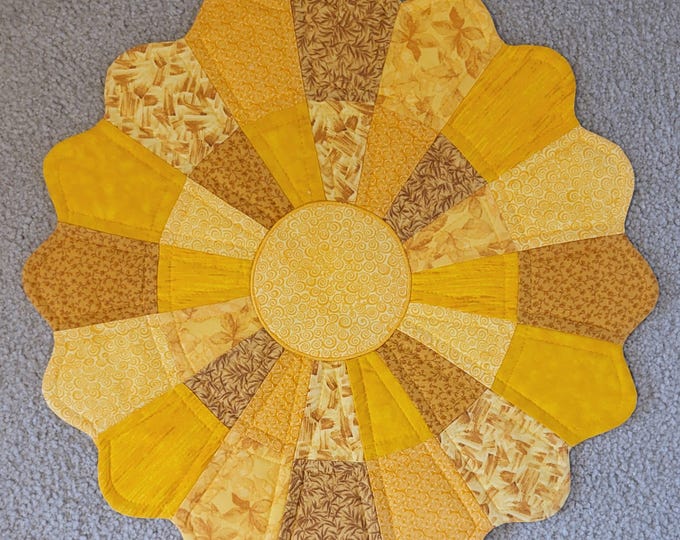 Eight Bright Yellow/gold Designs, Handmade Cotton Fabric, 19 Inch ...