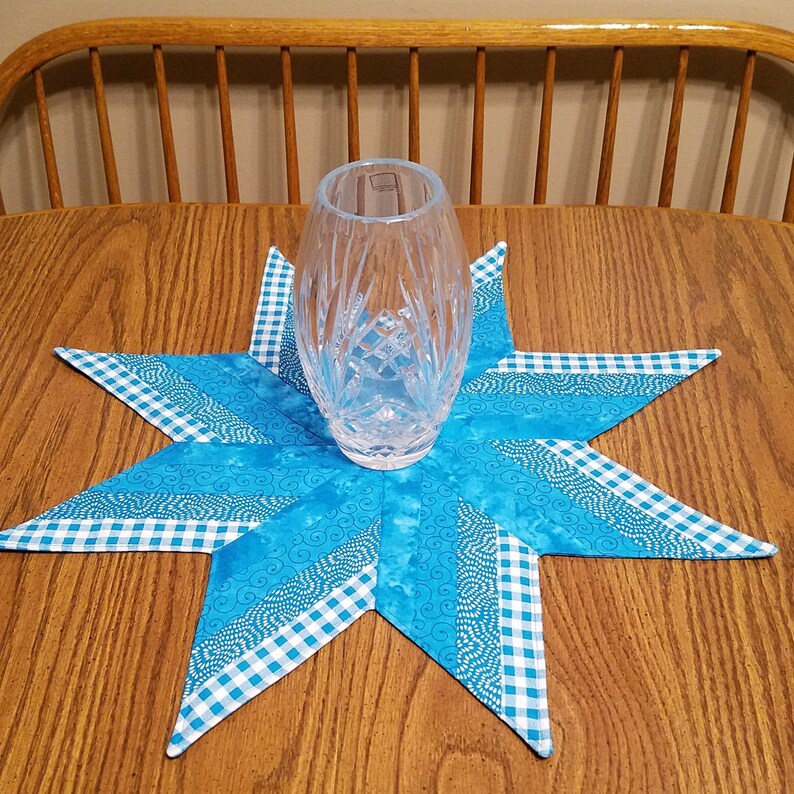 22 Inch Star Table TopperCenterpieceCandle Mat Turquoise n | Etsy