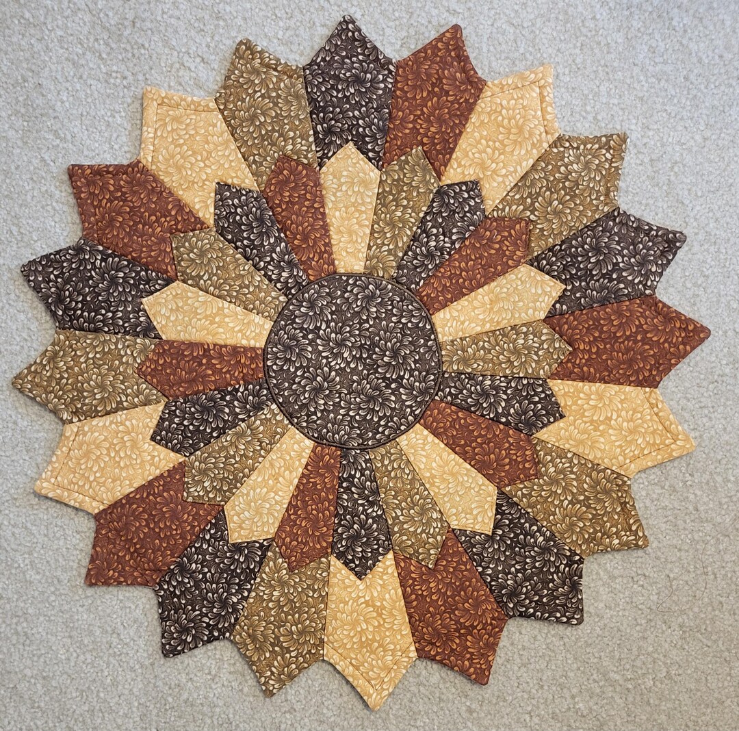 Shades of Brown Flower Petals, 20.5 Inch Handmade Round and Pointy ...