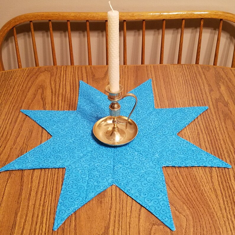 22 Inch Star Table TopperCenterpieceCandle Mat Turquoise n | Etsy
