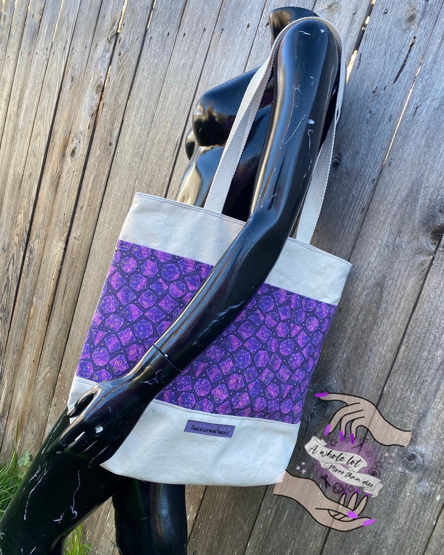 Purple Dice Canvas Tote | W+W - Etsy