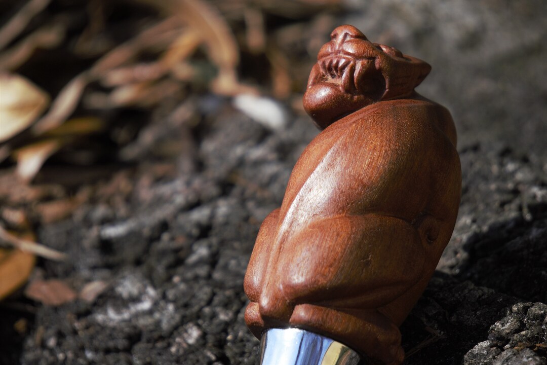 Tiger Gargoyle Wine Stopper, Hand-carved Chakte Viga Wood - Etsy
