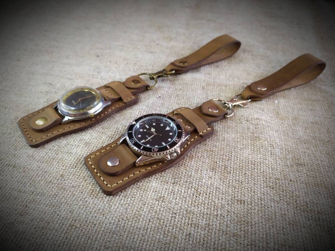 Leather Watch Saddle.pocket Watch Holder.watch Leather Fob.change Your ...