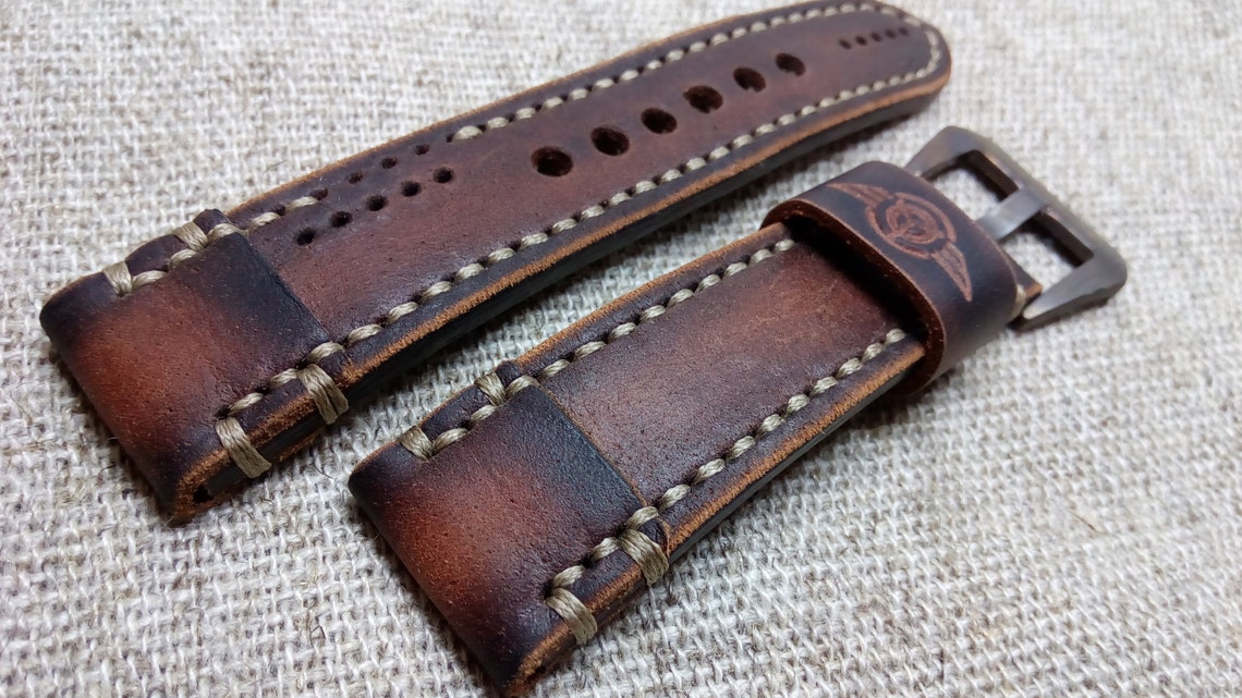 2022232426mm.pilot Aviator WATCH STRAP Handmade VINTAGE - Etsy