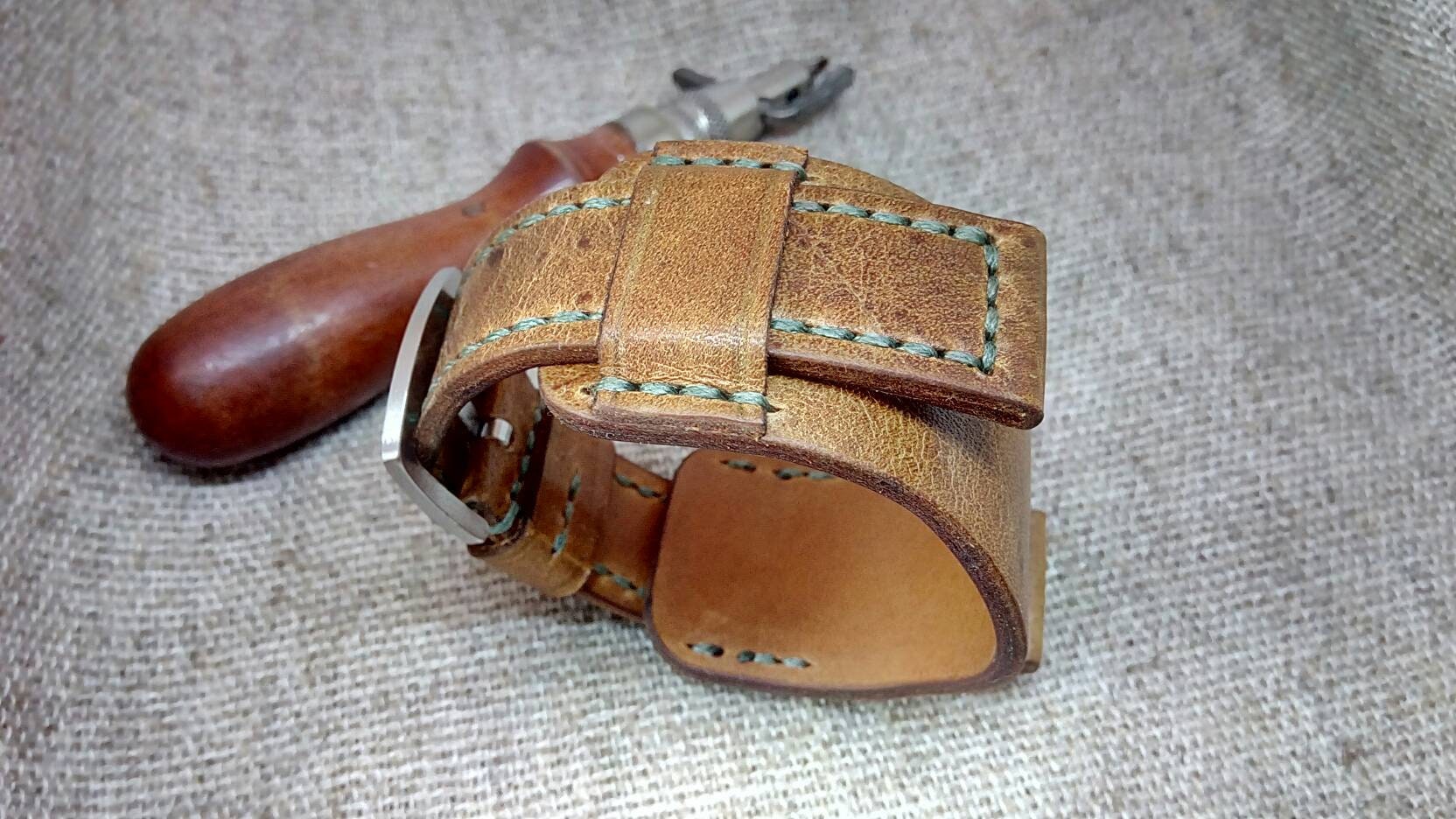 18/20/22/24mm. Genuine Leather Bund STRAP Handmade Minimalist | Etsy