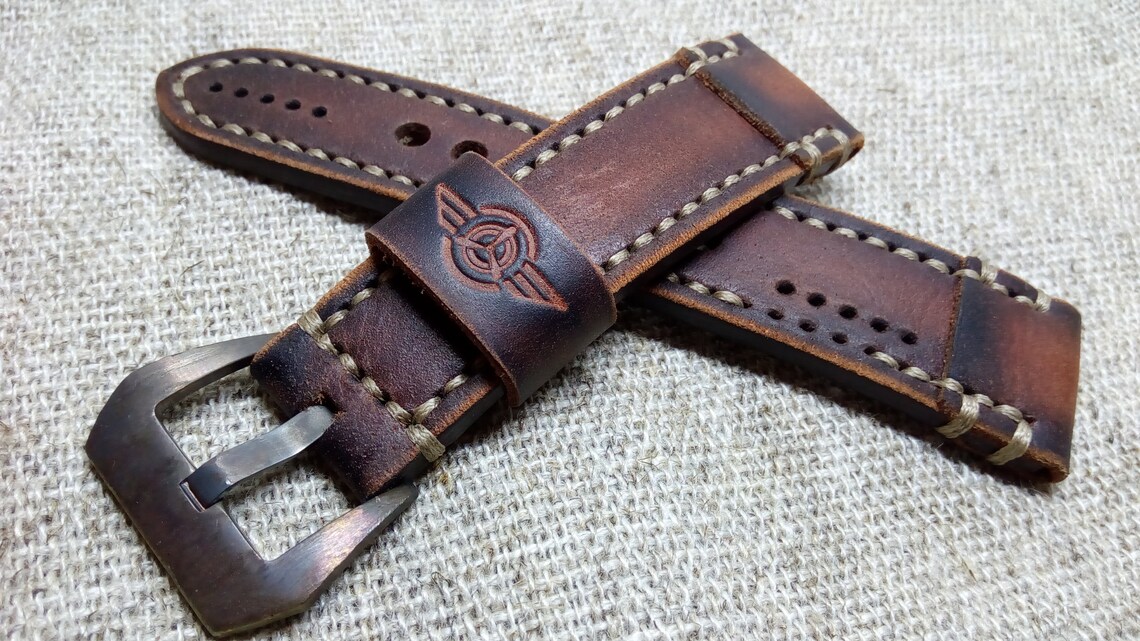 2022232426mm.pilot Aviator WATCH STRAP Handmade VINTAGE - Etsy