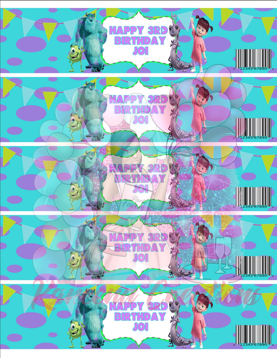 Monster Theme Water Labels, Monster Birthday, Monster Decor - Etsy