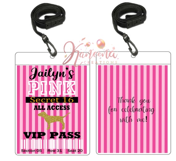 VS Pink VIP Passpink Decor Pink Party Theme | Etsy